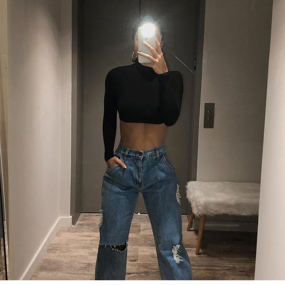 Tops | Nwt Bodycon Long Sleeve Crop Top | Poshmark
